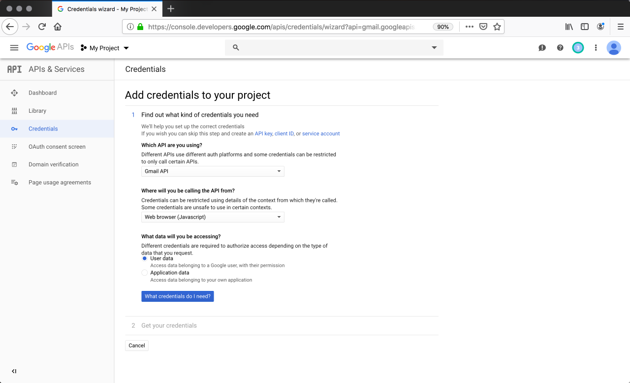 Google Gmail OAuth Setup and Filestack Integration