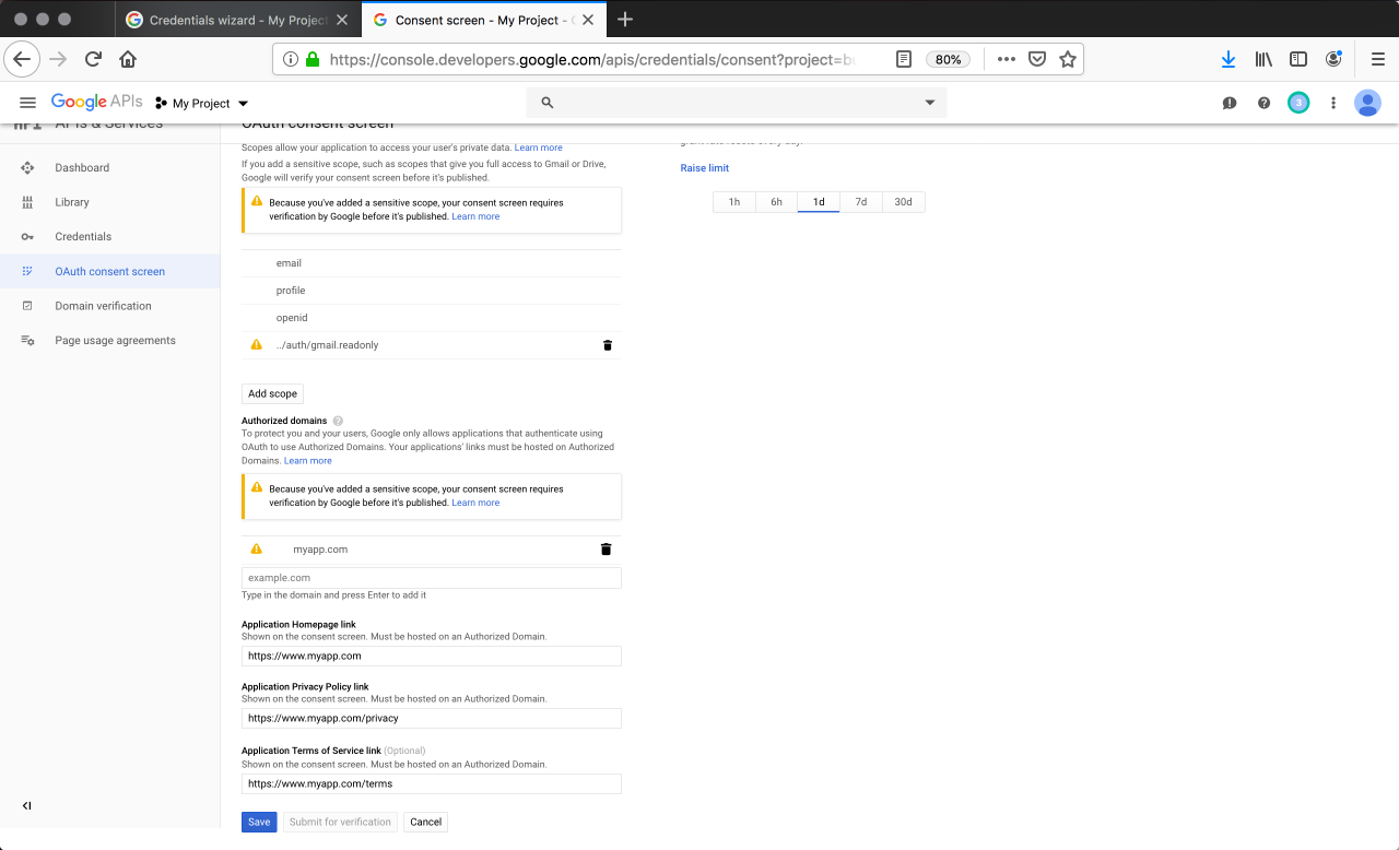 Google Gmail OAuth Setup and Filestack Integration